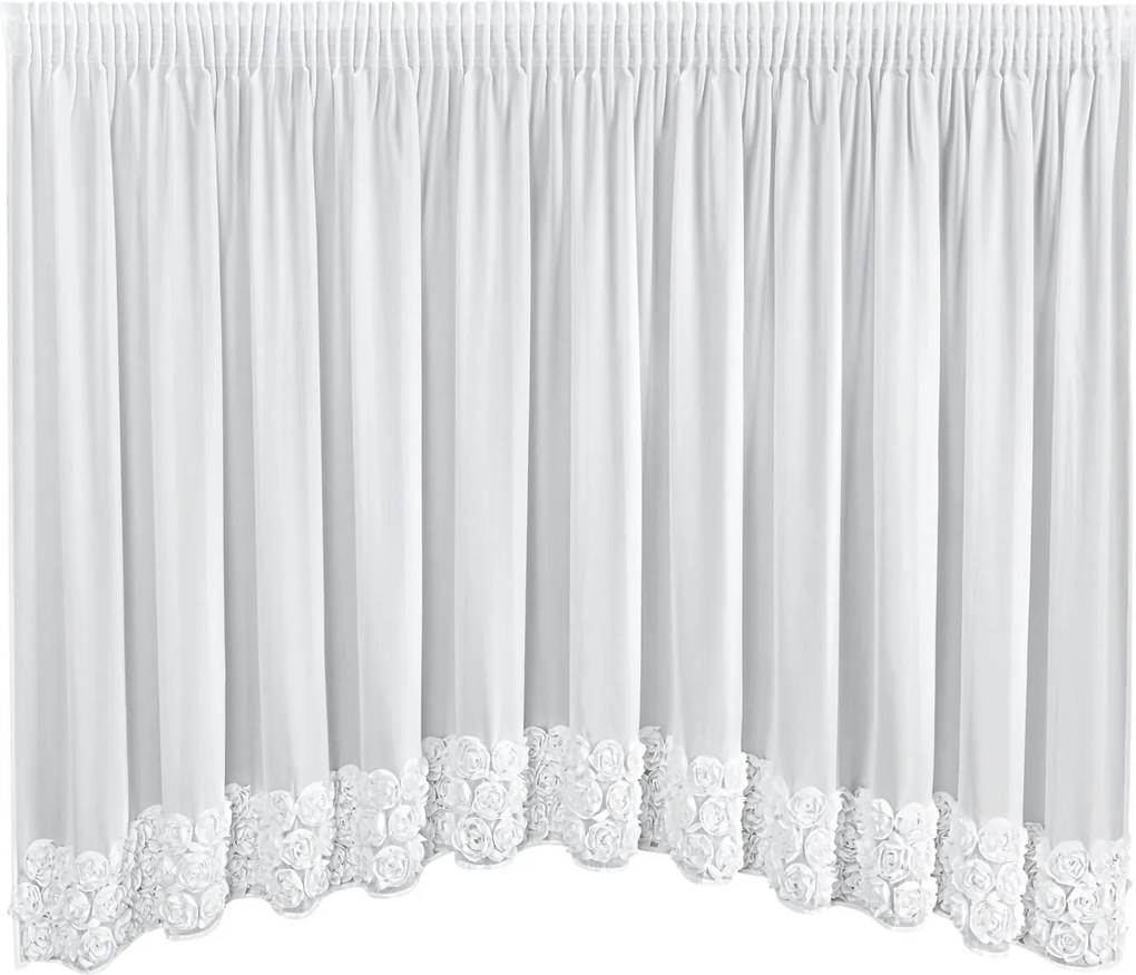 ZÁCLONA NA PÁSCE EVA MINGE ROSES8 400X160 CM BÍLÁ