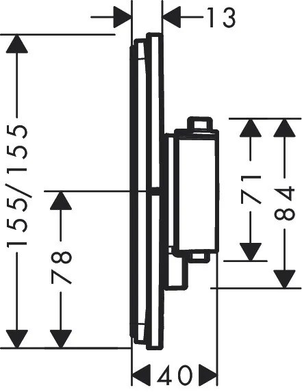 Hansgrohe ShowerSelect Comfort Q, termostat pod omítku pro 2 spotřebiče, kartáčovaný černý chrom, HAN-15583340