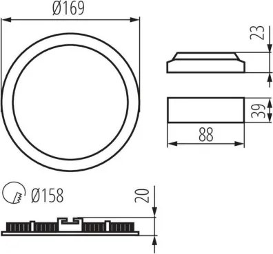 Podhledové LED svítidlo Kanlux ROUNDA V2LED 12W-NW-SR neutrální bílá 28930