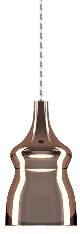 Lodes Nostalgia small glossy bronze, závěs z bronzového skla, 11W LED 2700K, prům. 12,5cm