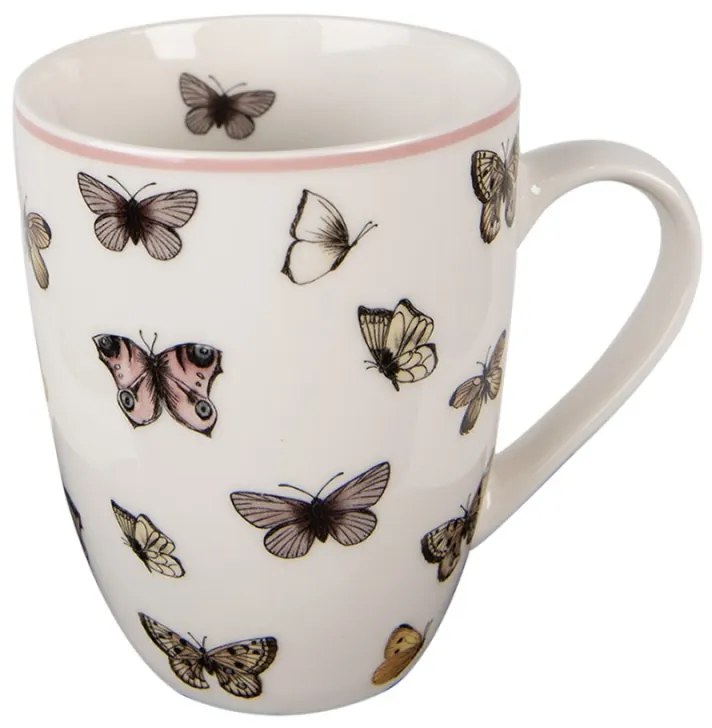 Porcelánový hrnek se vzorem motýlků Butterfly Paradise – 350 ml