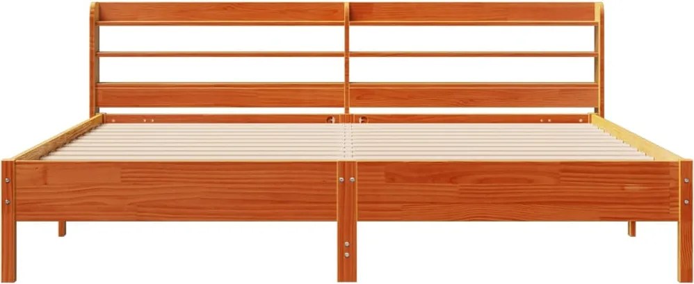 Postel bez matrace voskově hnědá 200 x 200 cm masivní borovice 3306878