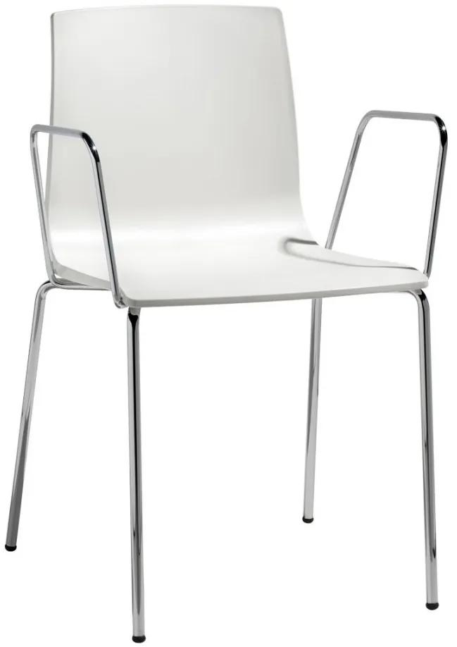 SCAB - Židle ALICE s područkami - světle béžová/chrom