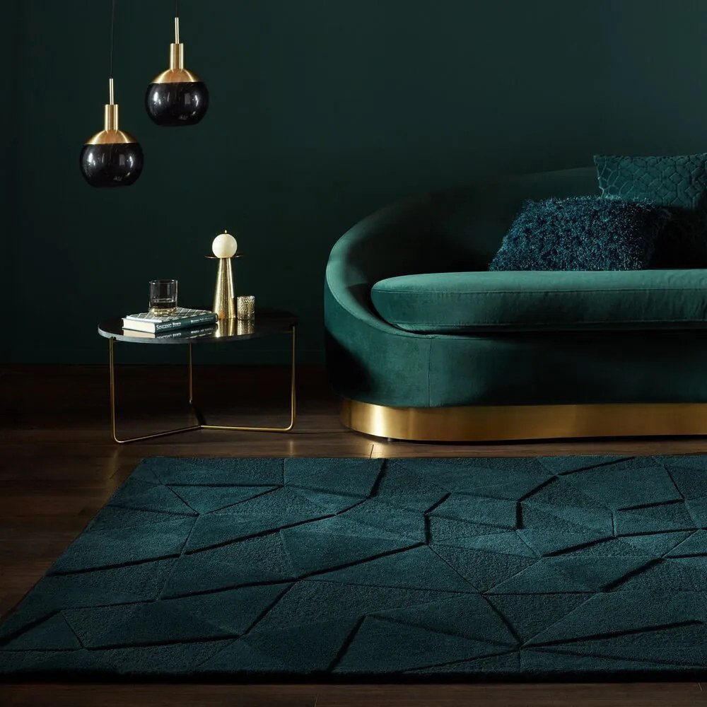 Flair Rugs, Kusový koberec Moderno Shard Teal, 160x230, modrá, chodba / předsíň