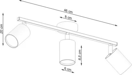Stropní svítidlo SOLLUX LEMMI 3 černé GU10 3x40W bez žárovky SL.1128