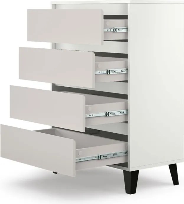 Komoda Borg 4s/70 bílá / kašmír