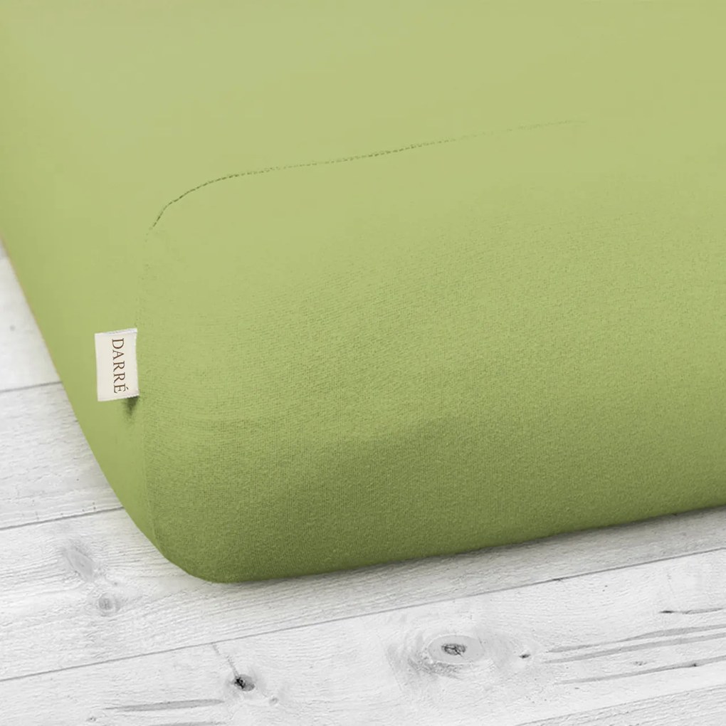 Jersey prostěradlo středně zelené na výšku matrace do 30 cm Velikost: 160 x 220