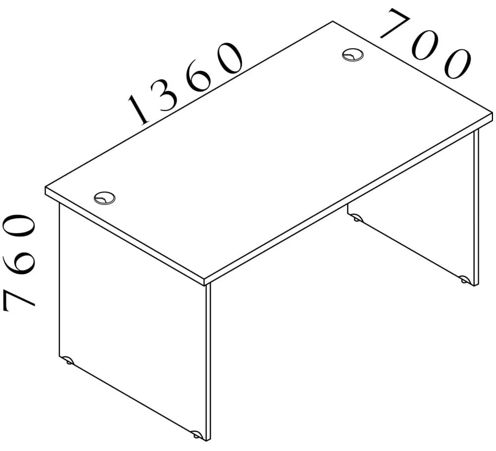 Stůl Visio LUX 136 x 70 cm, ořech