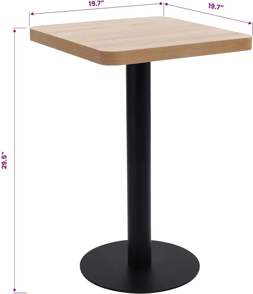 Bistro stolek světle hnědý 50 x 50 cm MDF 286427
