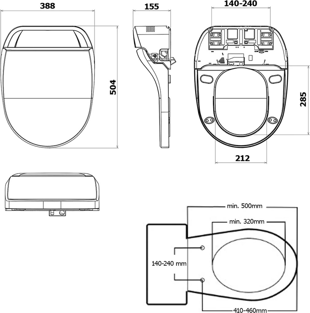 Sapho, USPA LUX elektronický bidet s dálkovým ovládáním