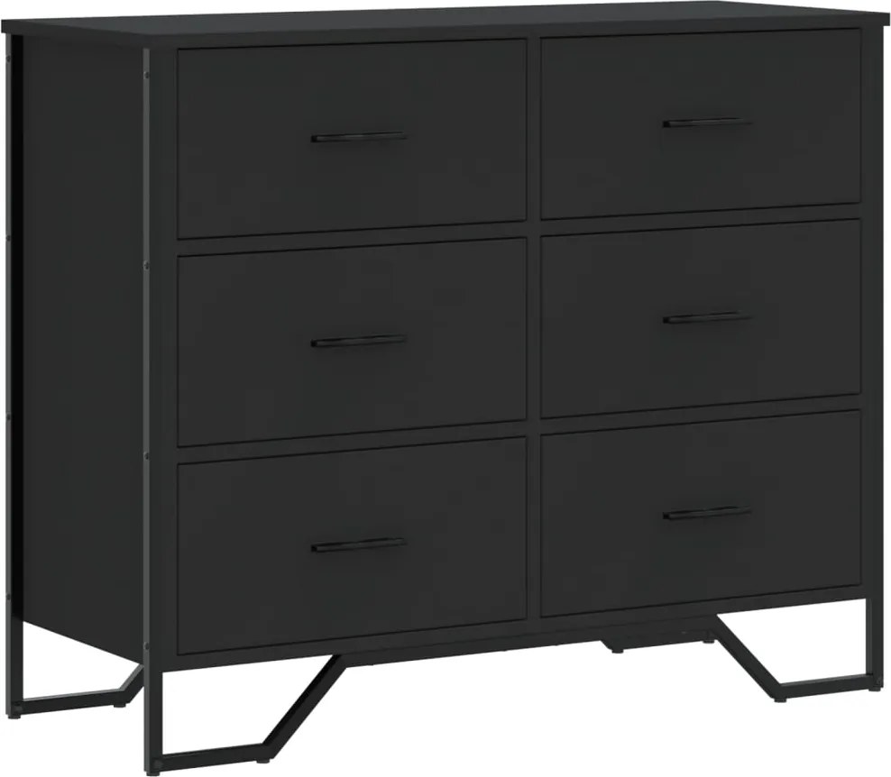 Komoda černá 91 x 35,5 x 74,5 cm kompozitní dřevo 3295302