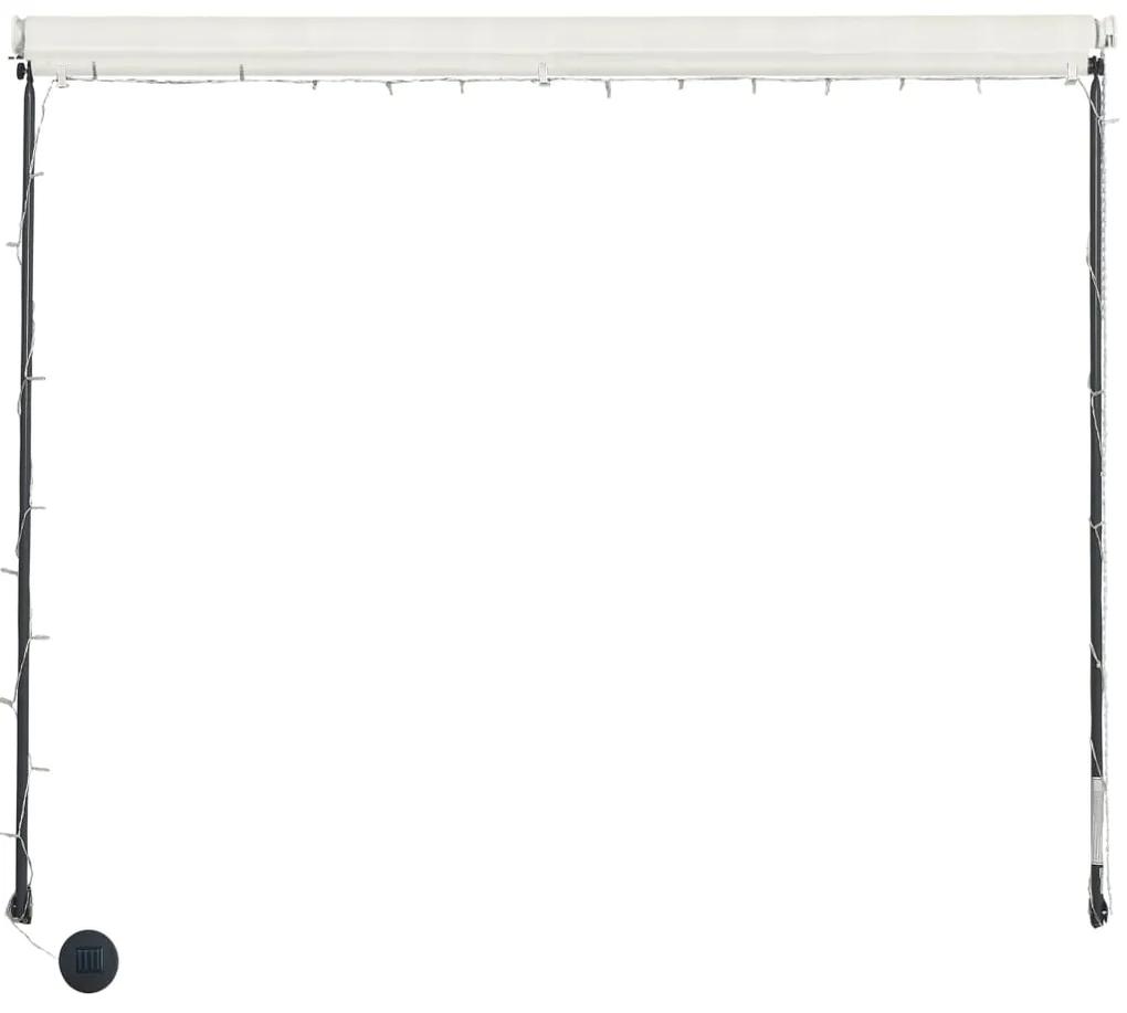 Zatahovací markýza s LED světlem 400 x 150 cm krémová,  145927