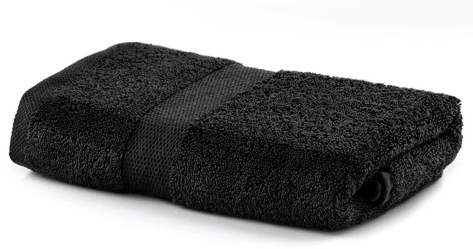 Bavlněný ručník DecoKing Marina černý, velikost 50x100