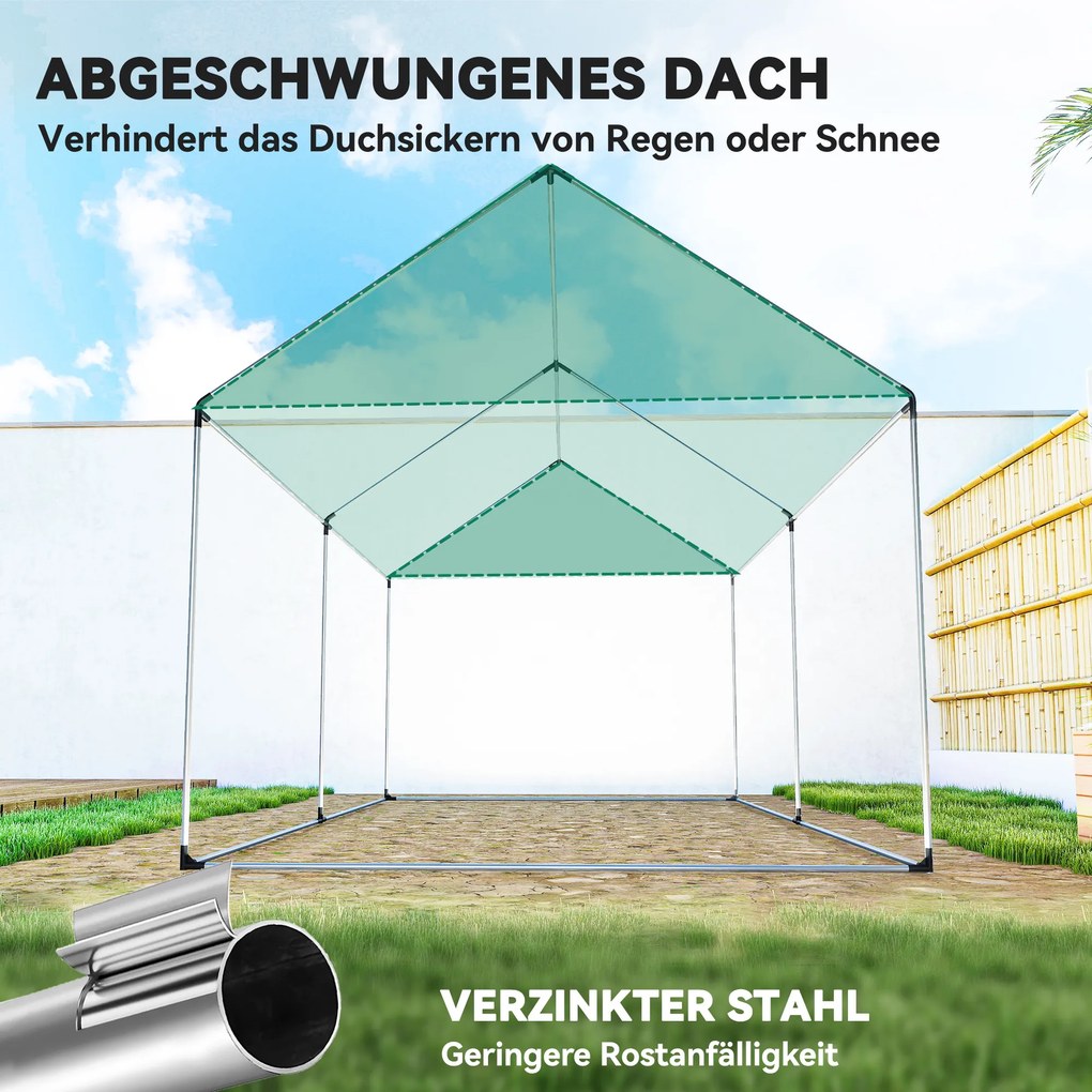 Outsunny Zahradní Skleník 2x3x2 m Tunelový Skleník s 4 Síťovými Okny a Zipovým Dvéřím Proti UV pro Terasu Zahradu Bílý