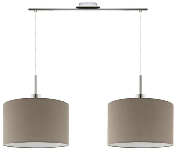 Eglo - LED Lustr na lanku TUNJA 2xE27/60W/230V taupe