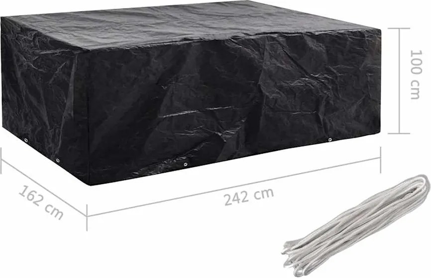 Plachty na zahradní nábytek 2 ks 8 oček 242 x 162 x 100 cm 279131