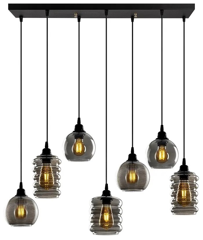 Designový lustr Walden 85 cm kouřový