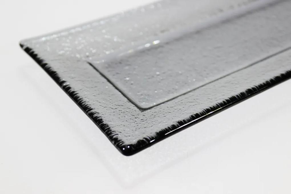 BDK-GLASS Servírovací tácek MAXIM 23x13cm Barva: Extra čiré sklo