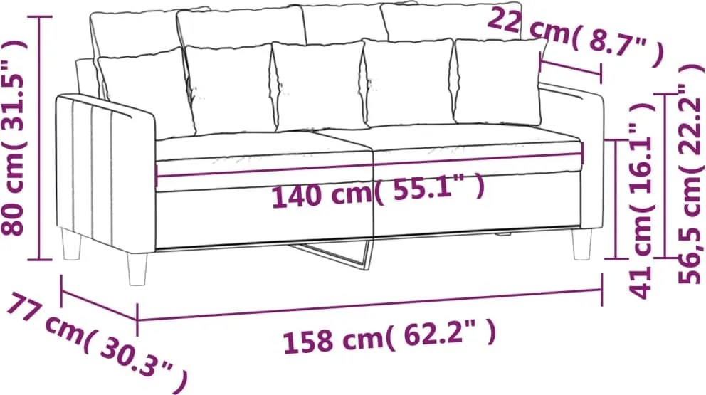 vidaXL 2místná pohovka 140 cm samet [359304] Barva: Žlutá