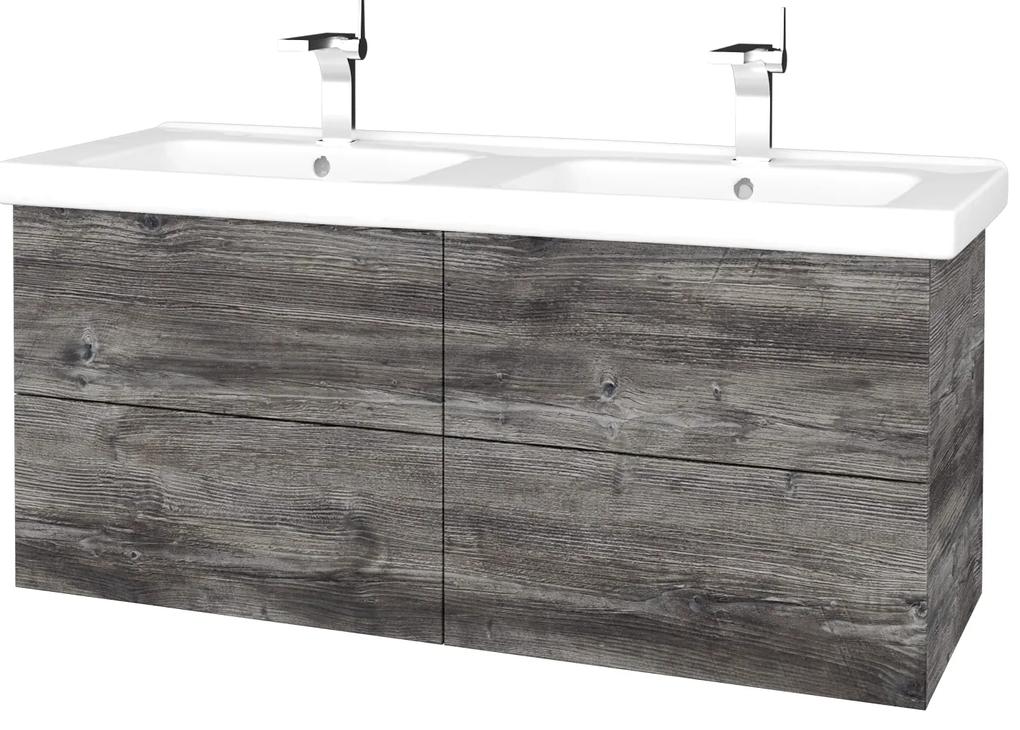Dřevojas Koupelnová skříň VARIANTE SZZ4 125 (umyvadlo Harmonia) Varianta: N01 Bílá lesk / N07 Stone
