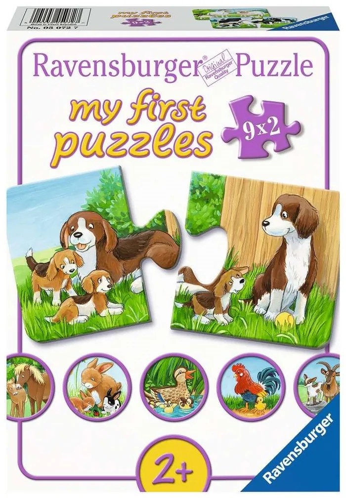 Ravensburger moje první puzzle zvířecí rodiny 9x2 dílků