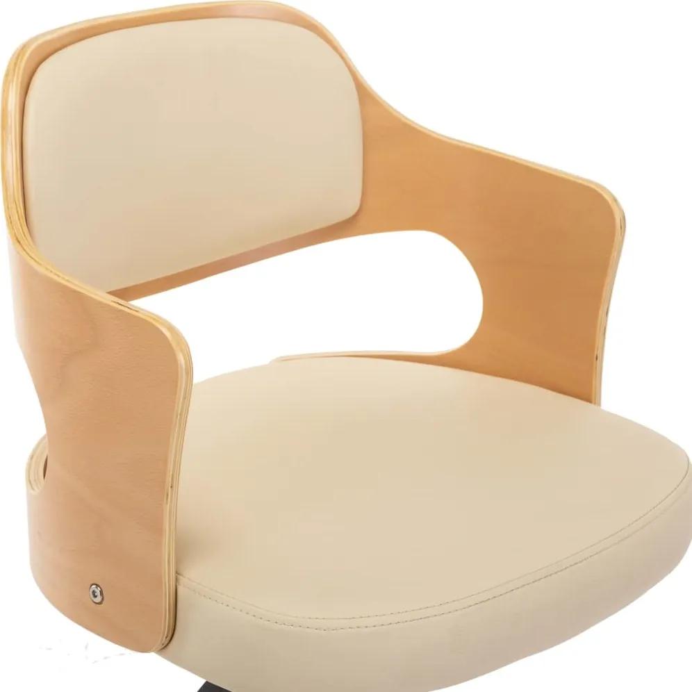 vidaXL Otočné jídelní židle 2 ks ohýbané dřevo a textil [3054926] Barva: Bílá