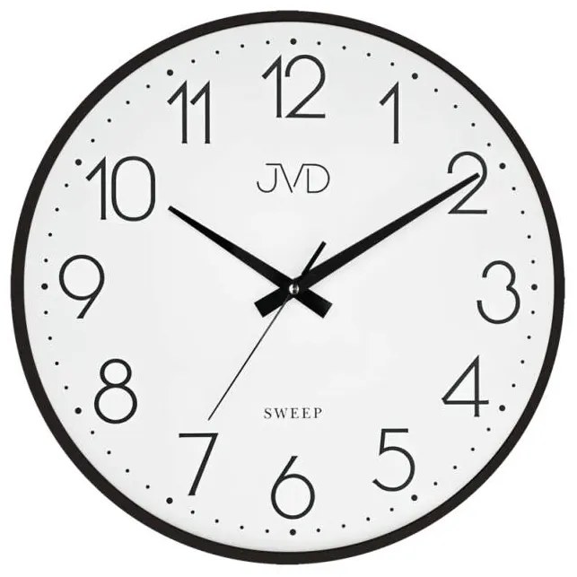 JVD Černé nástěnné kovové netikající tiché hodiny JVD HK4169.1