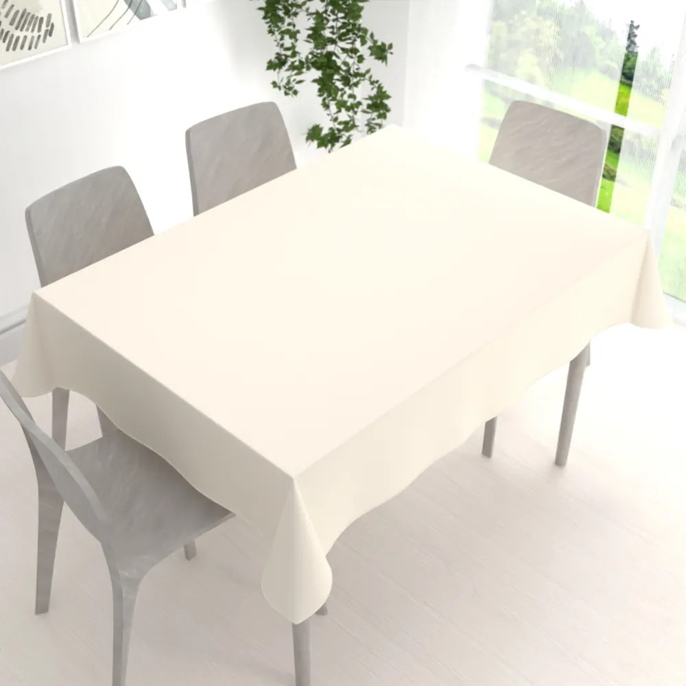 Biante Velký teflonový obdélníkový ubrus TF-037 Smetanový bez vzoru 240x300 cm