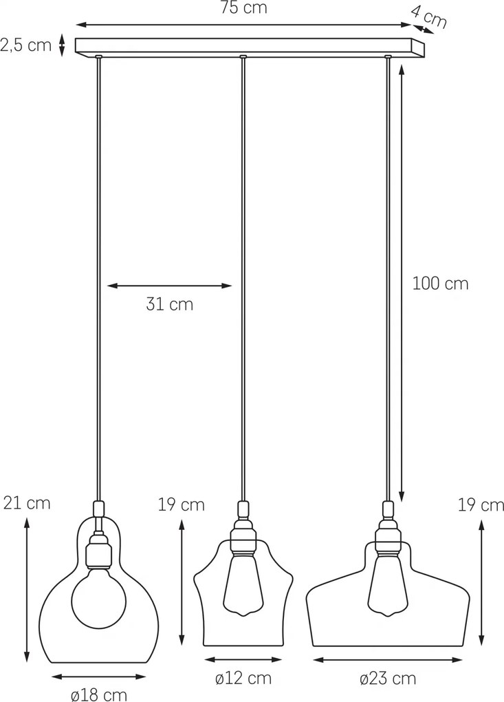 Luxusní svítidlo nad stůl Kaspa LONGIS Gold