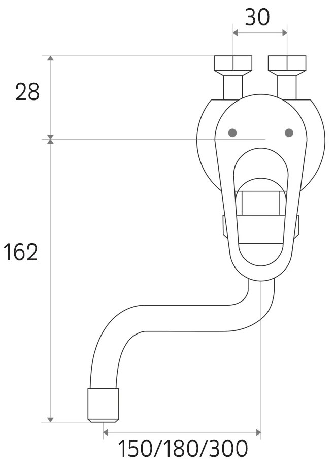 Mereo Mereo, Dřezová nástěnná baterie s ramínkem 3/4", chrom, CBE301021M