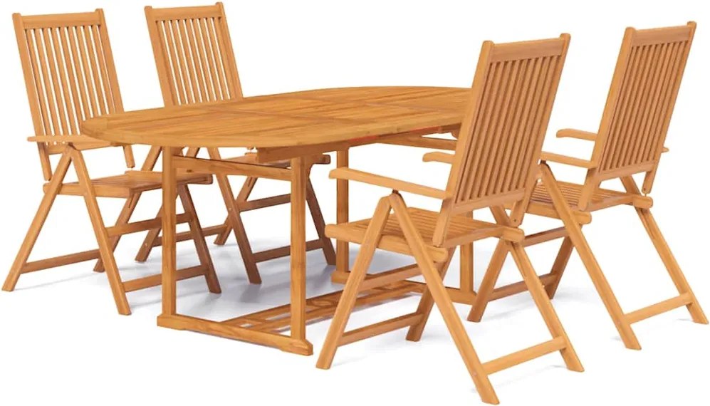 5dílný zahradní jídelní set masivní akáciové dřevo 150-200 cm 3058011