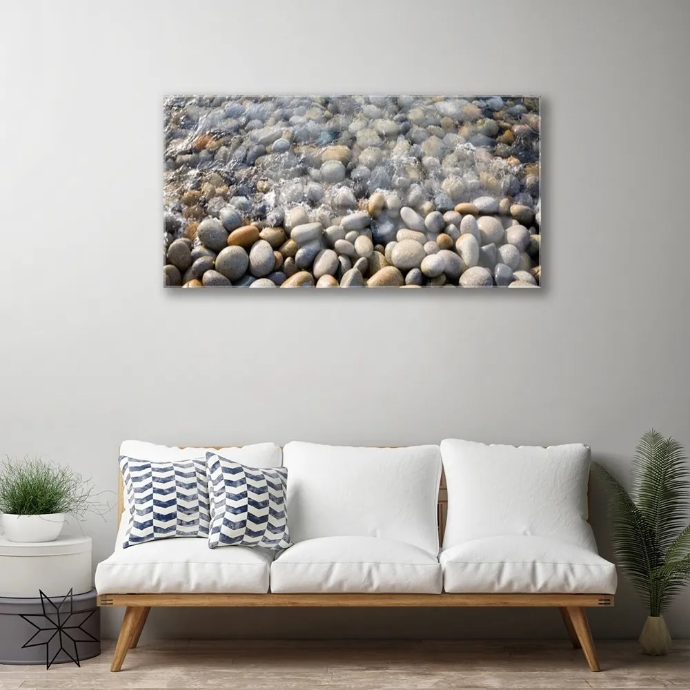 Obraz na skle Kameny Voda Umění 100x50 cm