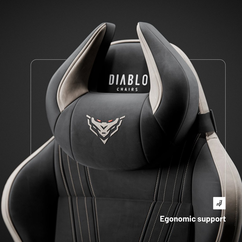 Herní křeslo z látky Normal Size, černý-béžový: Diablo X-Horn 2.0 Camel Black