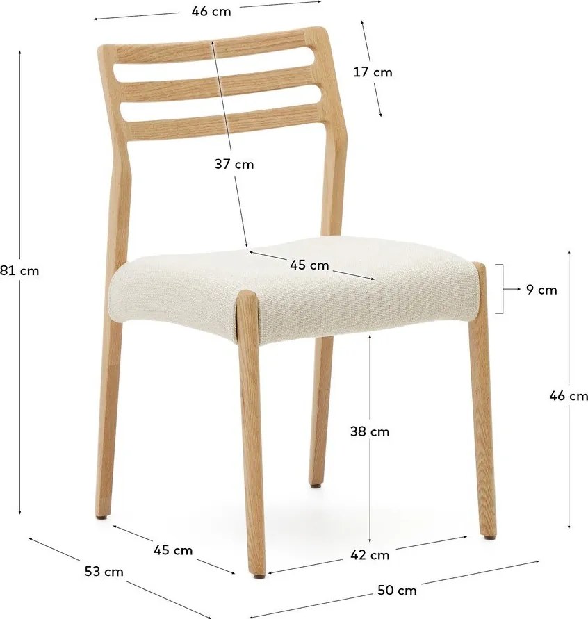 Béžová/v přírodní barvě jídelní židle z dubového dřeva Cudia – Kave Home