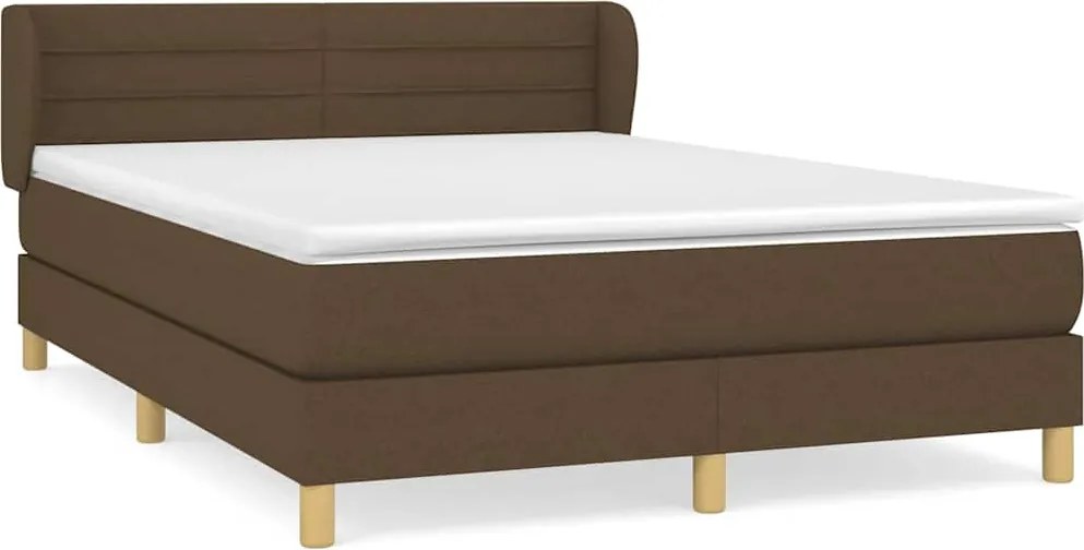 Box spring postel s matrací tmavě hnědá 140x190 cm textil 3126880