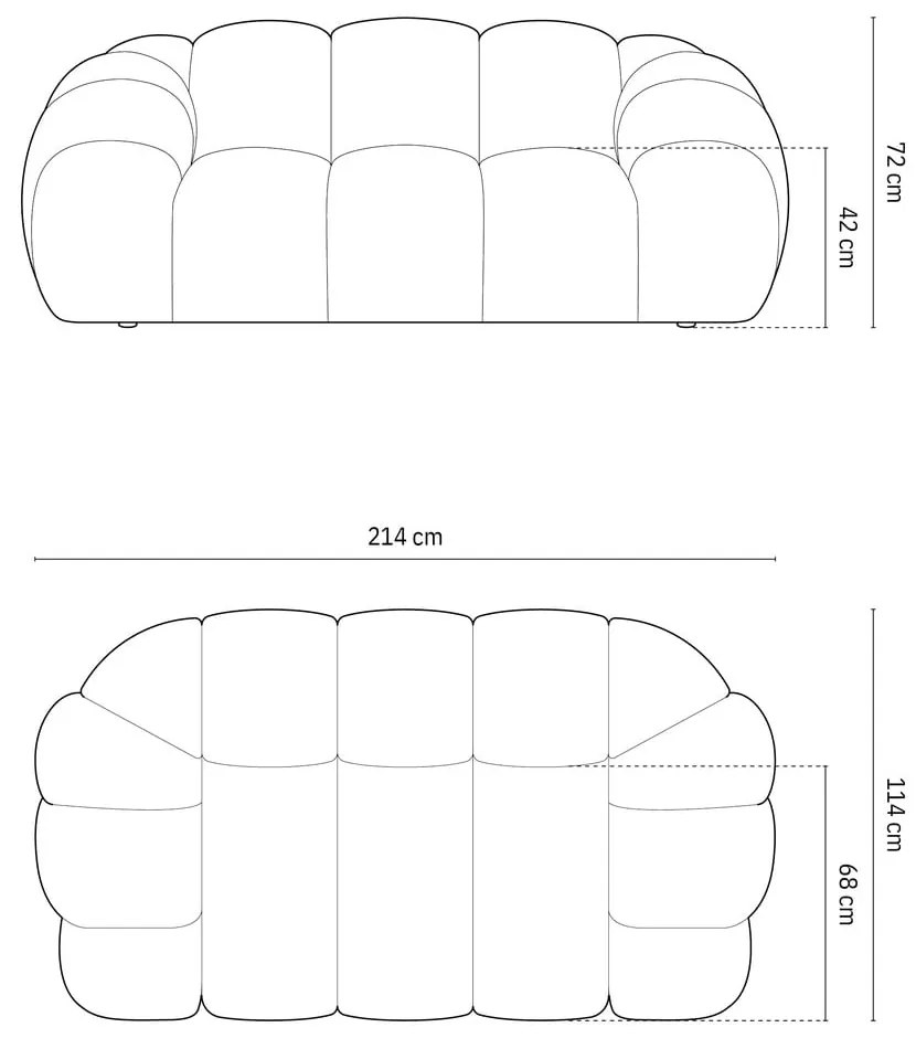 Modrá pohovka 214 cm Diana – Micadoni