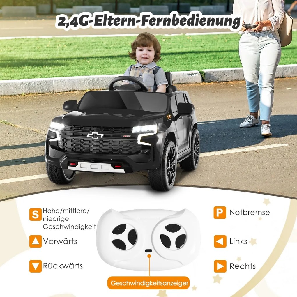 Costway Dětské elektrické auto Chevrolet s 2,4 G dálkovým ovládáním a – černý