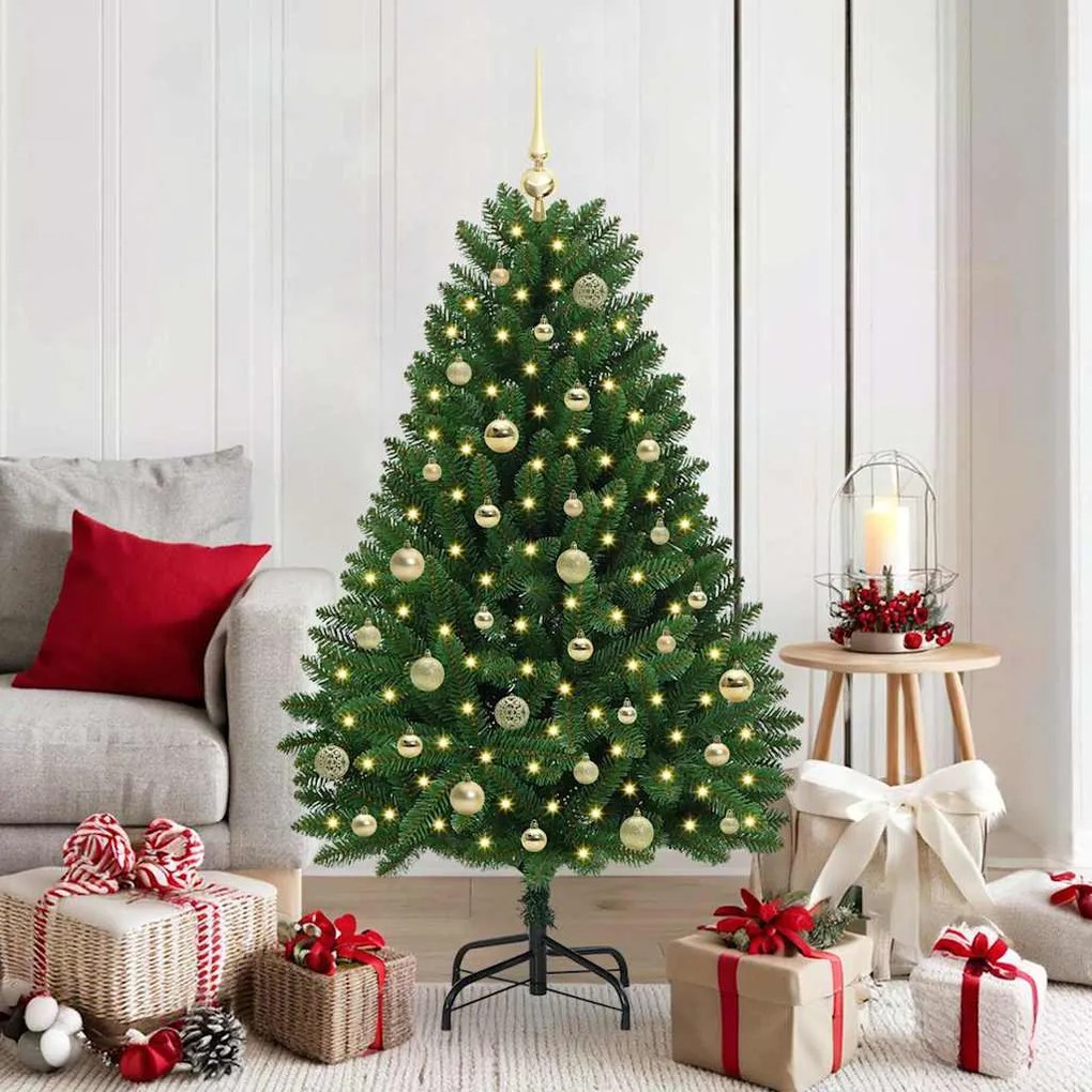 Umělý vánoční stromeček 150 cm 150 LED Teplá bílá PVC a ocel 3395680