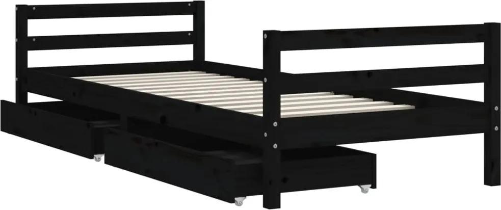 vidaXL Dětská postel se zásuvkami 80x200 cm masivní borové dřevo [834437] Barva: Bílá