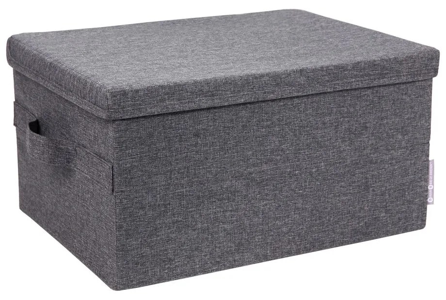 Šedý látkový úložný box s víkem 40x30x22 cm Soft Storage – Bigso