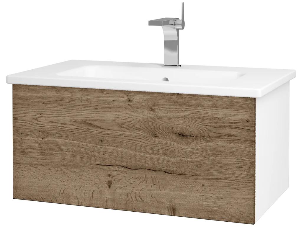 Dřevojas Koupelnová skříň VARIANTE SZZ 80 (umyvadlo Euphoria) Varianta: N01 Bílá lesk / D17 Colorado