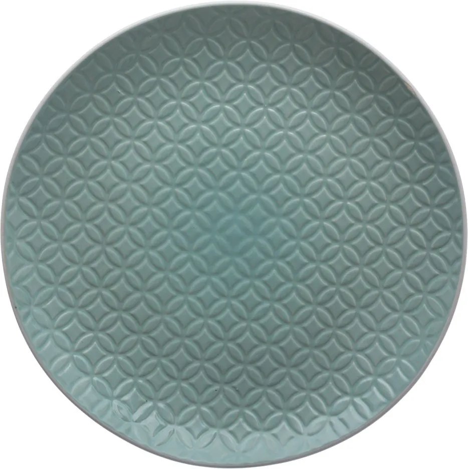 Sada 6 plochých talířů se zelenými nápaditými vzory