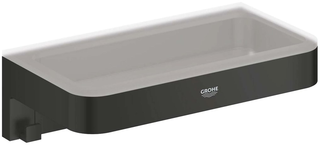 Grohe QuickFix Start Cube - Polička, délka 20 cm, matná černá 411072430