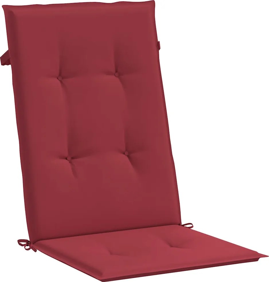 Podušky na židli vysoké opěradlo 6 ks vínové 120x50x3 cm textil 314115