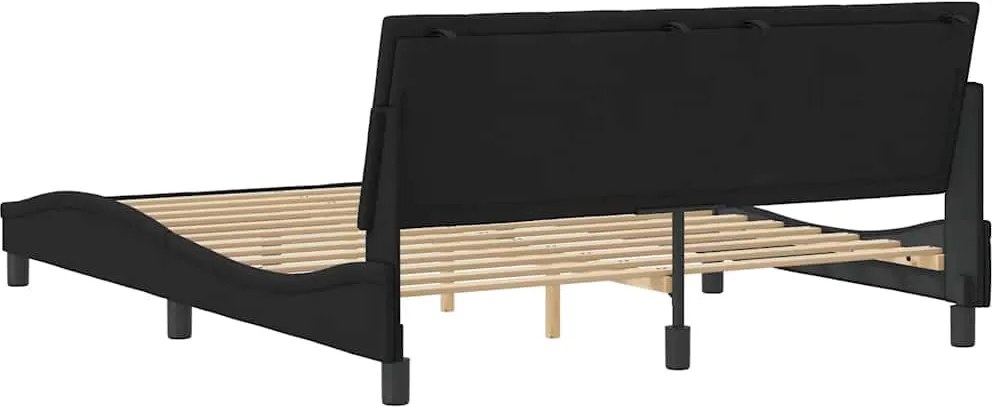 Rám postele bez matrace Hanko černý 160 x 200 cm samet 3207857