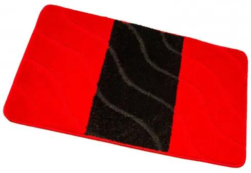 Sada koupelnových koberečků FIORI červená / černá, pruhy