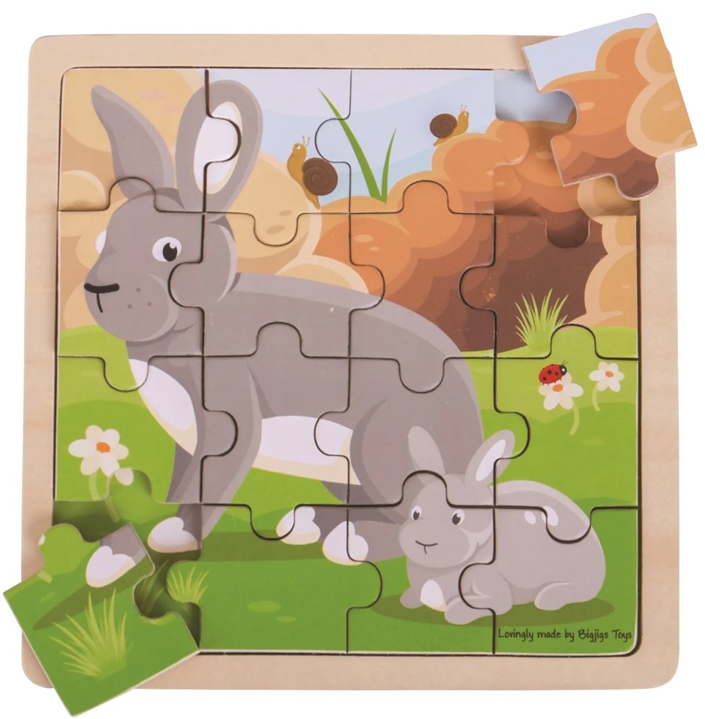 Bigjigs Toys Puzzle králík s králíčkem
