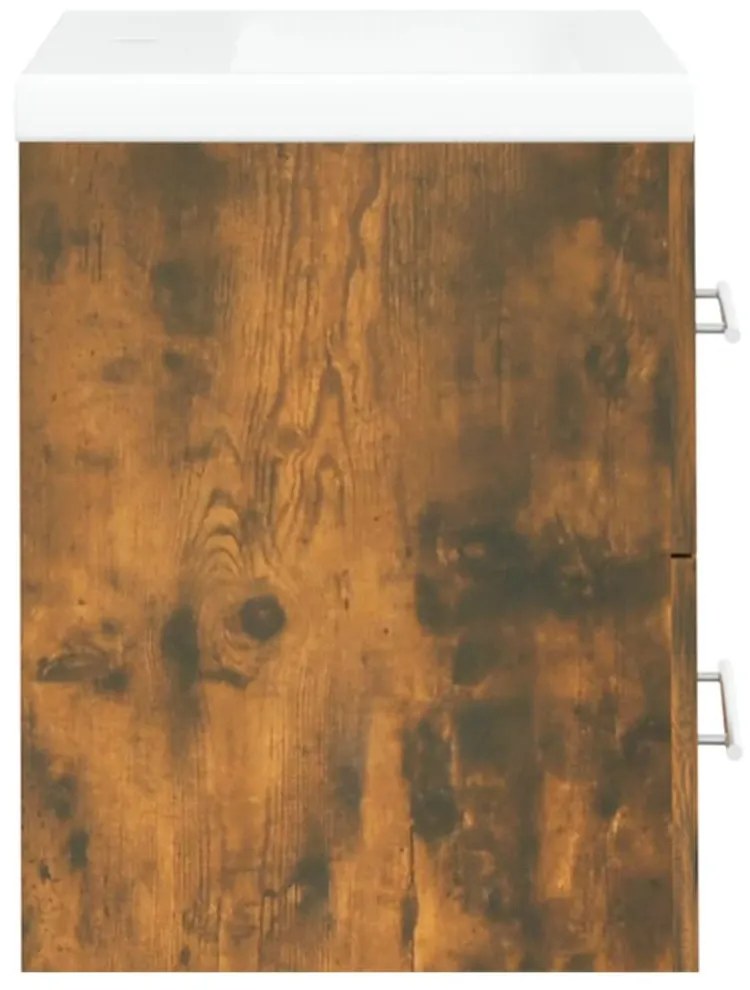 Petromila Umyvadlová skříňka s vestavěným umyvadlem kouřový dub kompozit
