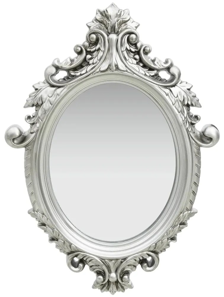 320358 vidaXL Nástěnné zrcadlo zámecký styl 56 x 76 cm stříbrné