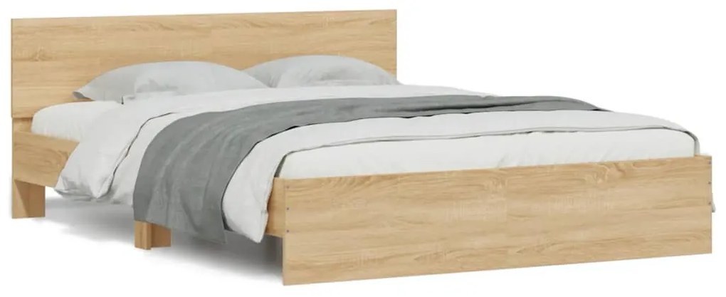 Rám postele s čelem dub sonoma 140 x 190 cm,  3207499